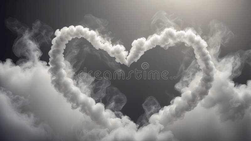 White Smoke Forming the Shape of a Heart. Stock Illustration ...