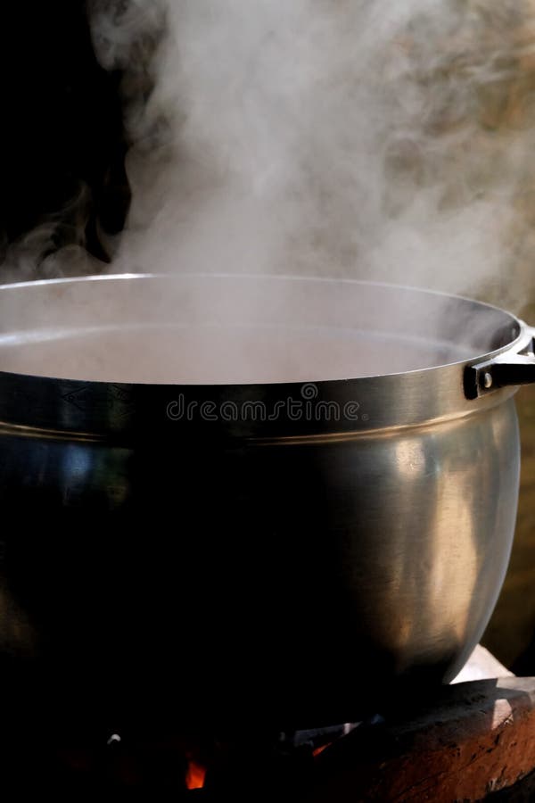 White Smoke from a Hot Cooking Pot Stock Photo - Image of background ...