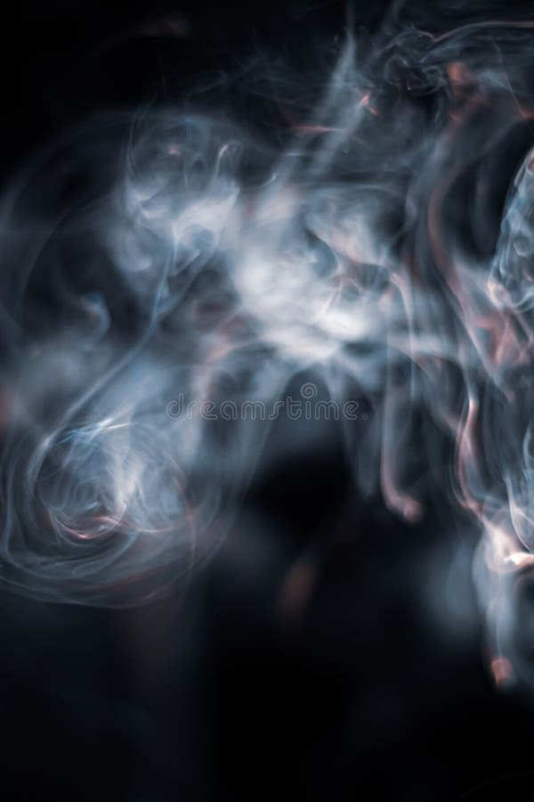 White Smoke from Incense Stick Isolated Against Dark Background Stock ...