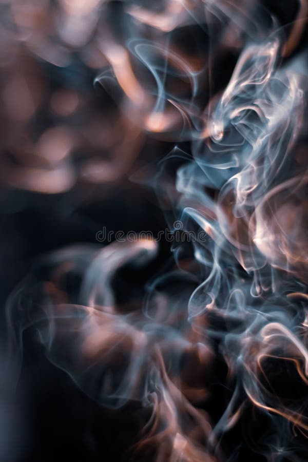 White Smoke from Incense Stick Isolated Against Dark Background Stock ...