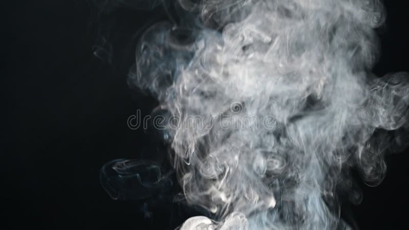 White Smoke Over Black Background for Overlay Design Stock Video ...