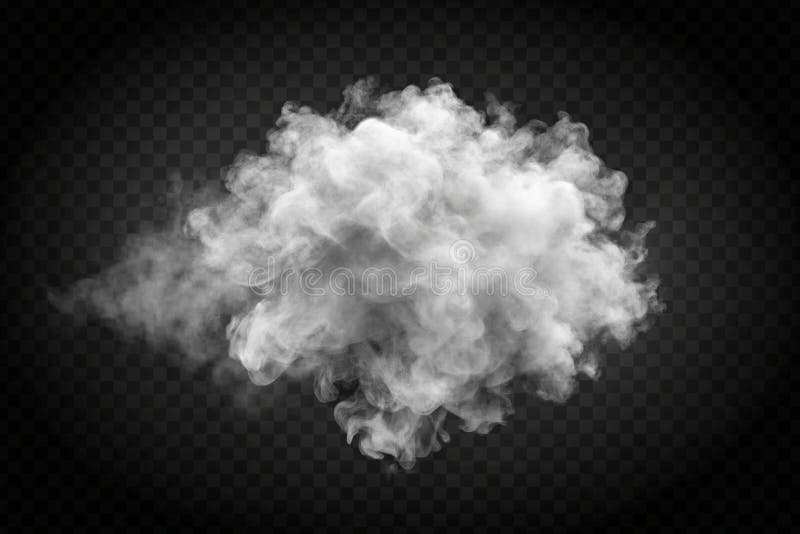White Smoke Puff Effect Isolated on Transparent Background for Digital ...