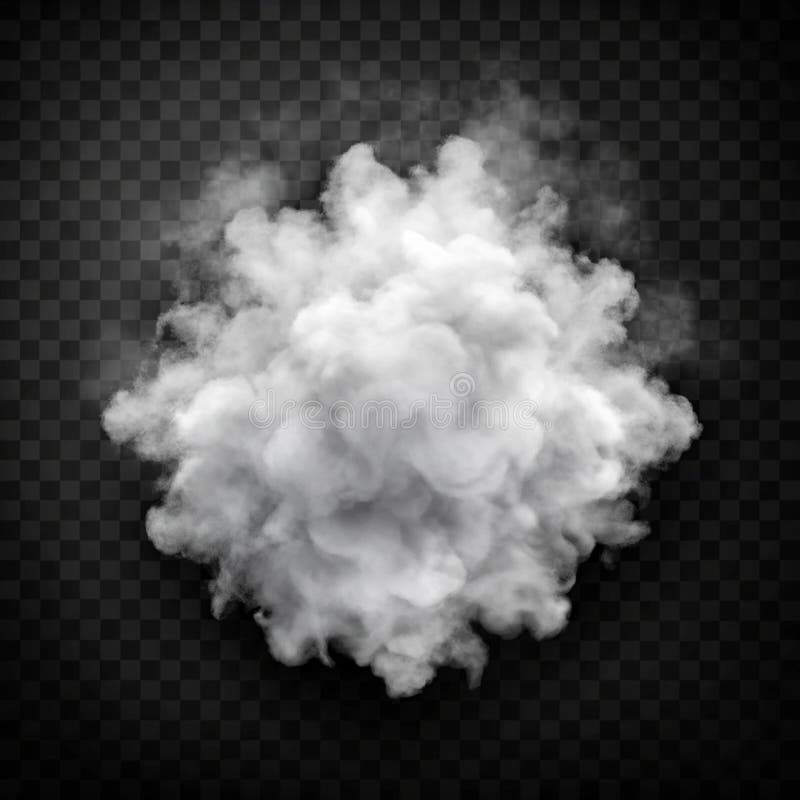 White Smoke Puff Effect Isolated on Transparent Background for Digital ...