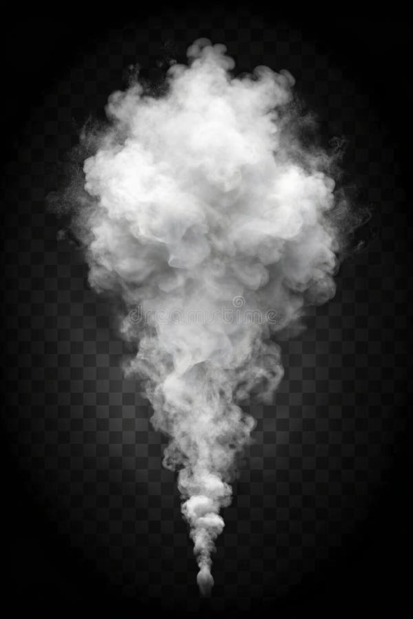 White Smoke Puff Effect Isolated on Transparent Background for Digital ...