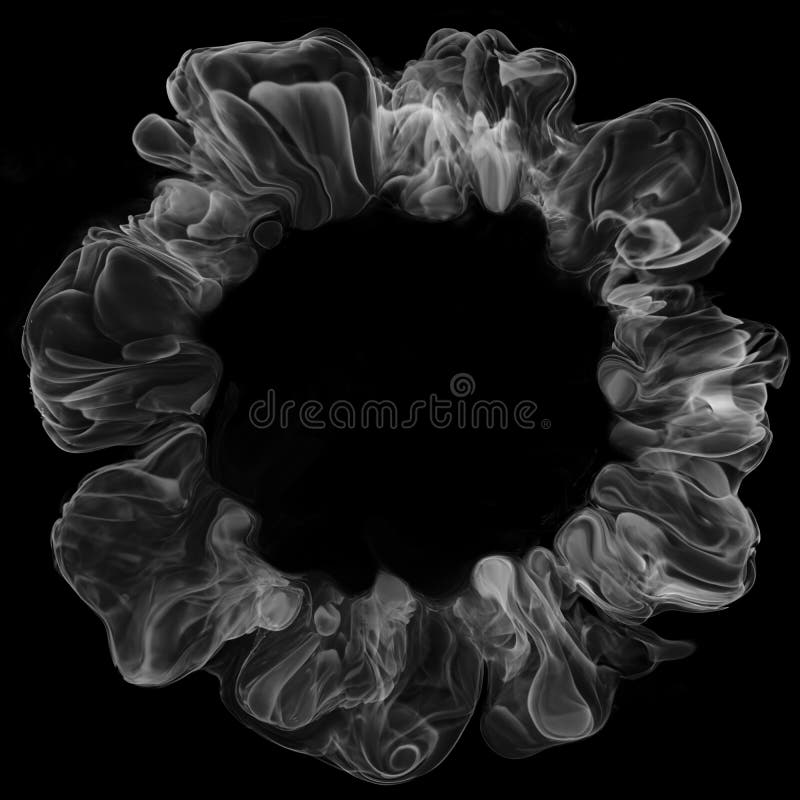 Smoke Ring on Black Background Stock Illustration - Illustration of ...