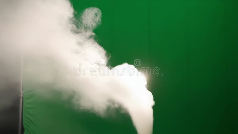 White Smoke Column Rising on Green Screen Background Stock Video ...