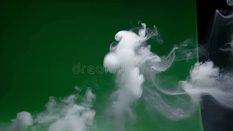 White Smoke Rising on Green Screen Background Stock Footage - Video of ...