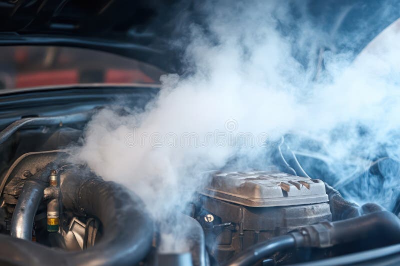 White Smoke Rising Overheating Car Engine Stock Photos - Free & Royalty ...