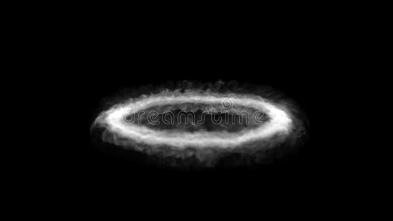 White Smoke Shockwave Effect Isolated on Black Background. Stock Video ...