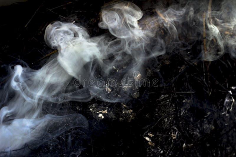 White Smoke Spiraling from the Fire Stock Image - Image of lighting ...