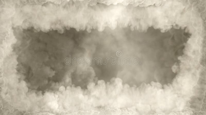 White Smoke Square Frame Like Tunnel in Clouds - Abstract 3D ...