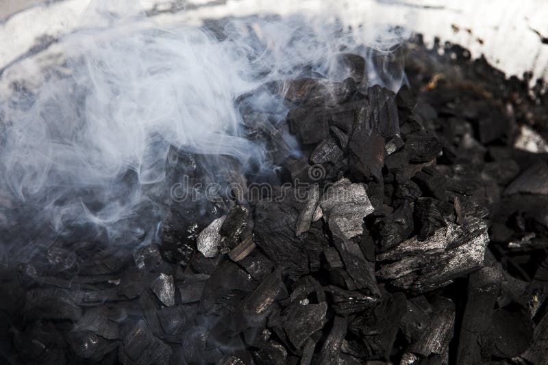 White Smoke of Wood Carbon Charcoal Burned Stock Photo - Image of ...