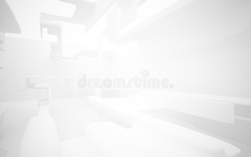 White Smooth Abstract Architectural Background. Night View with ...