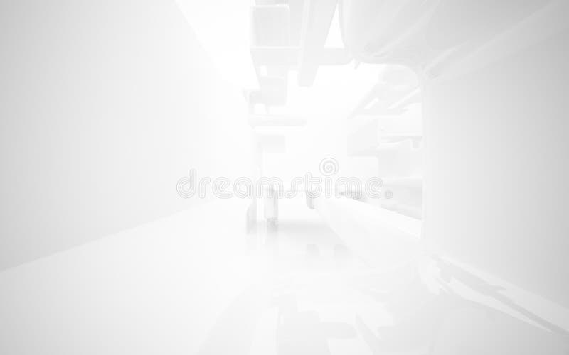 White Smooth Abstract Architectural Background. Night View with ... White Smooth Abstract Architectural Background. Night View with ...