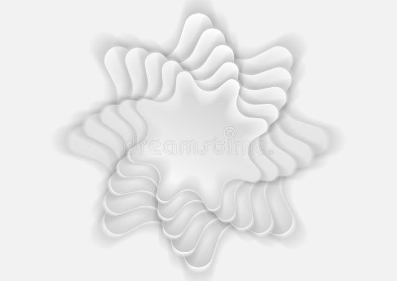 White Smooth 3d Layered Paper Star. Twisted Stars Shape Abstract Design ...