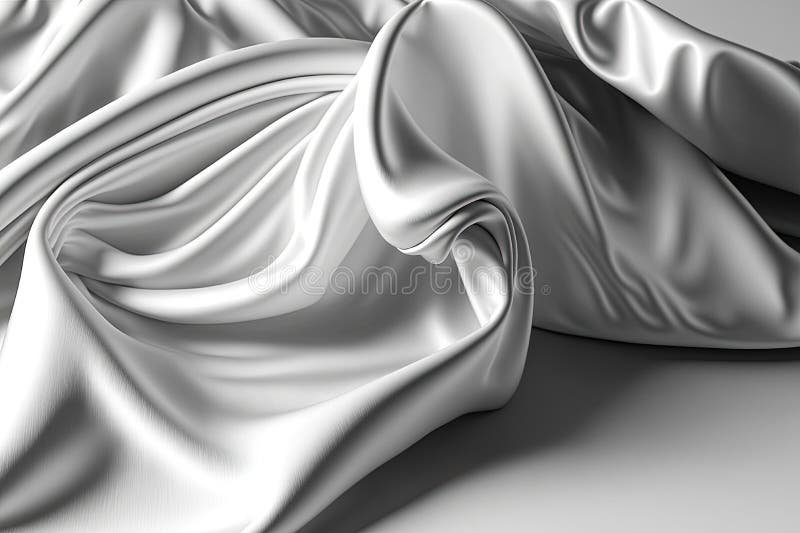 White Smooth Wrinkled Silk. Generative AI Stock Illustration ...