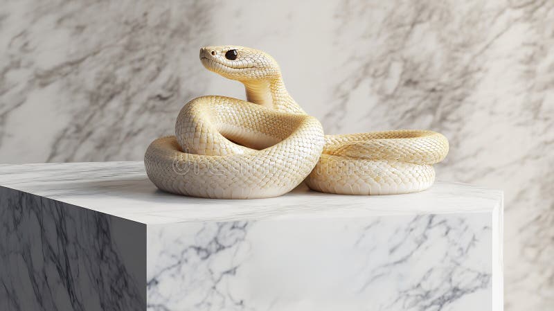 White snake on marble stock photo. Image of stillness - 356803338