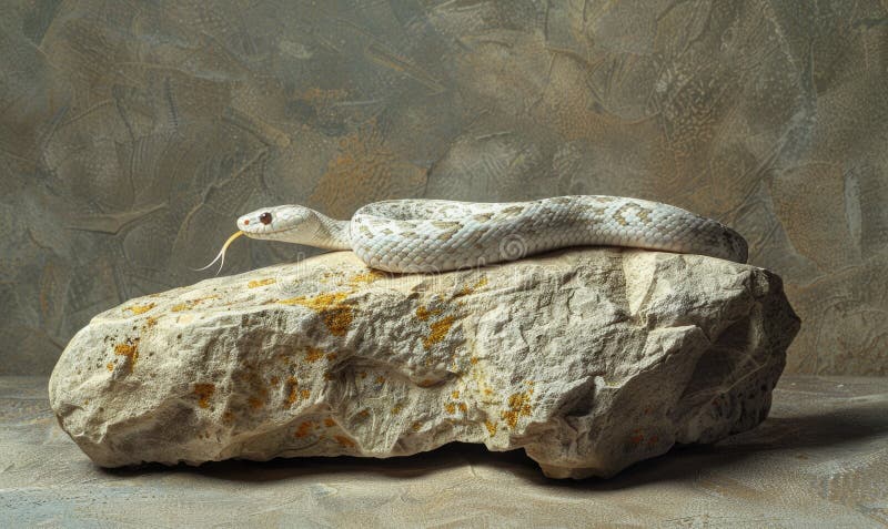 White snake on white stone stock image. Image of brown - 320067097