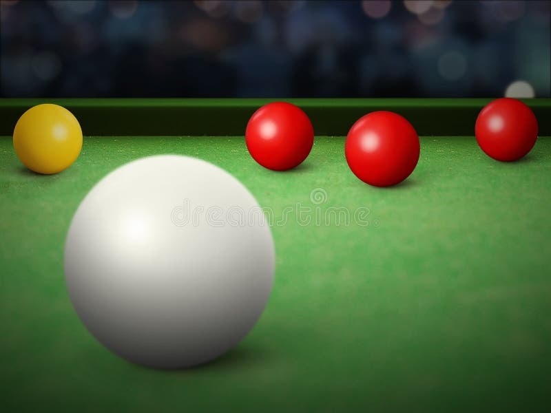 White Snooker Ball on Snooker Table Stock Photo - Image of yellow, play ...