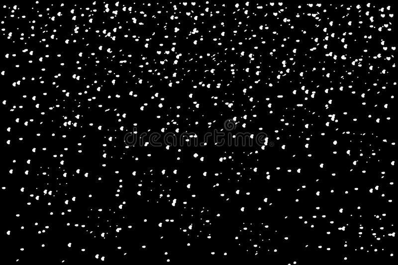 White Snow Background on Black Background. Snowfall Texture. Grainy ...