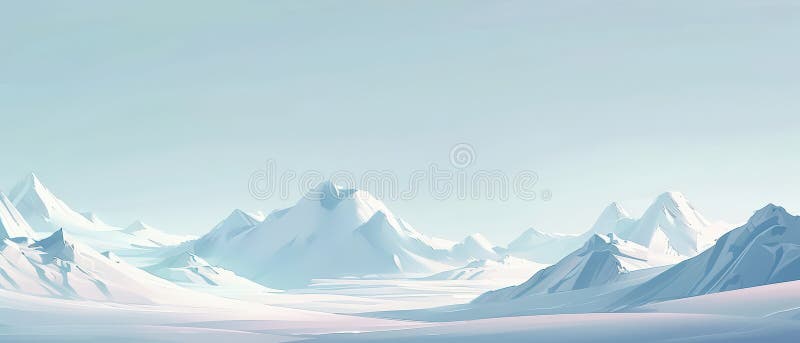 White Snow-capped Mountain Range with Gentle Snowy Slopes and Sharp ...