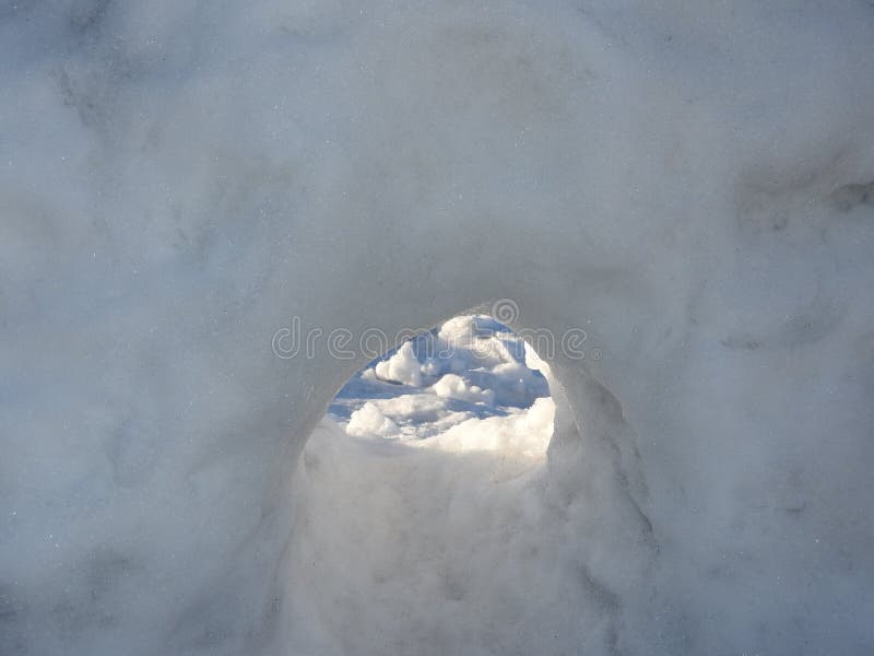 Snow cave. stock photo. Image of thrown, snowrn, snow - 139829686