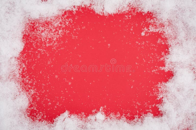 White Snow on Red Paper Background Stock Photo - Image of nature ...