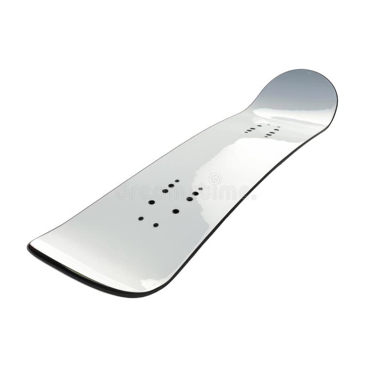 White Snowboard with Black Binding and Inserts Stock Photo ...