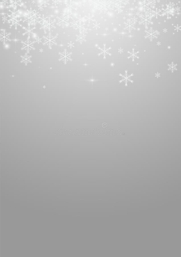 White Snowfall Vector Grey Background. Overlay Stock Vector ...