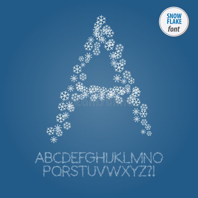 White Snowflake Alphabet Vector Stock Vector - Illustration of abstract ...