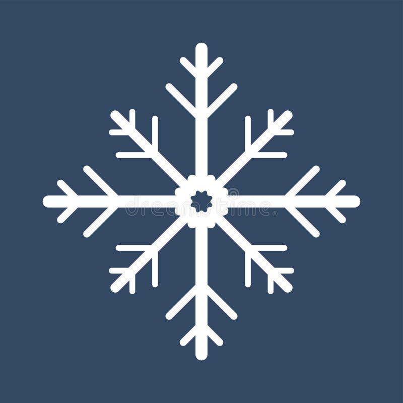 A White Snowflake on Isolated Dark Blue Background, a Soft Snowflake ...
