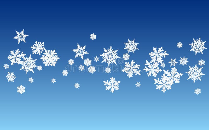 White Snowflake Panoramic Vector Blue Background Stock Illustration ...