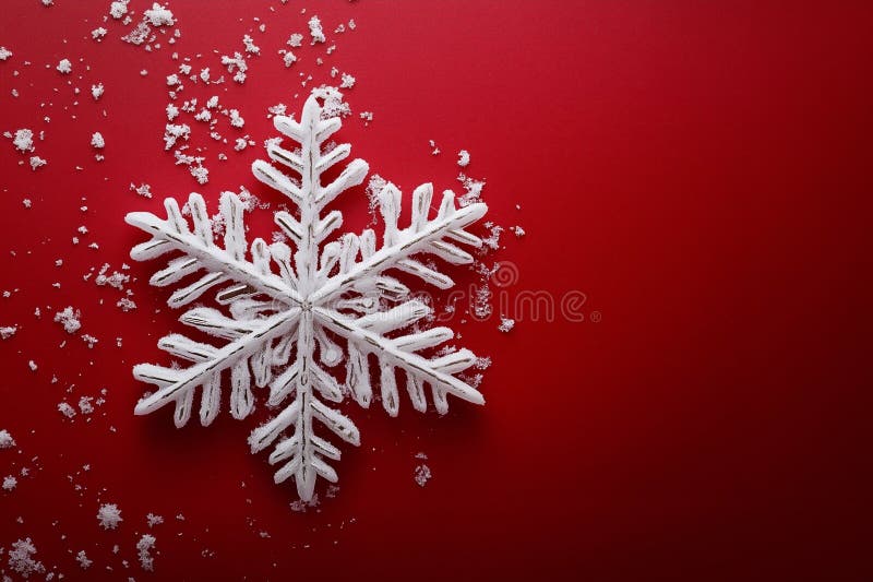 White Snowflake on Red Background. Stock Illustration - Illustration of ...