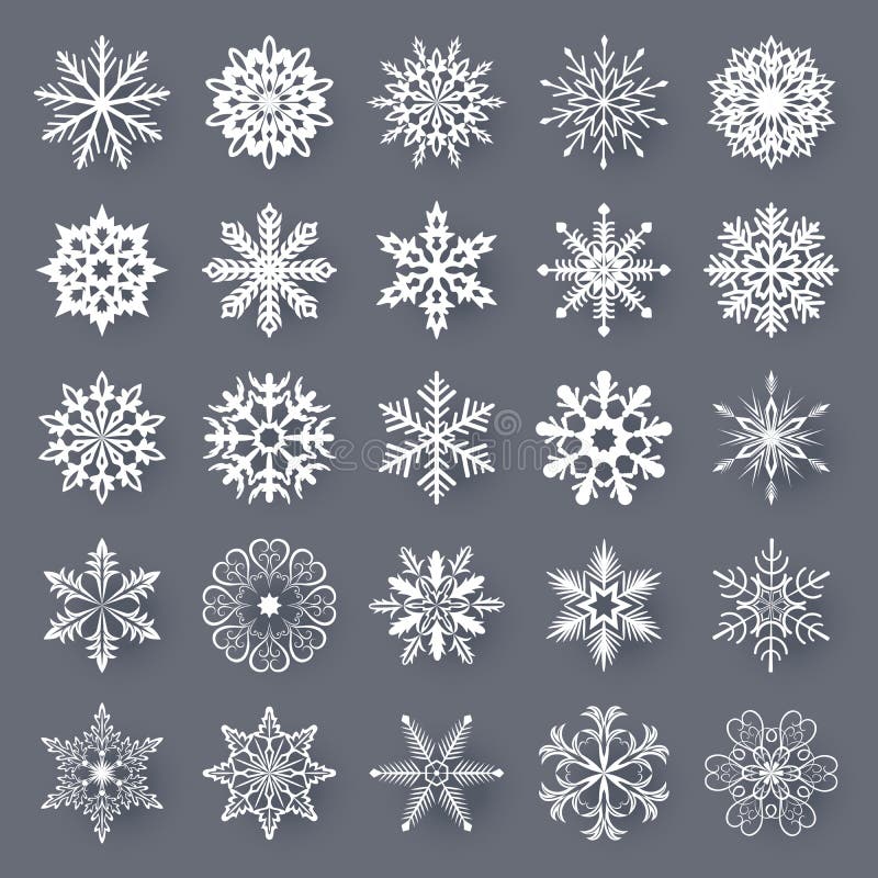 Snowflake Shapes Collection Stock Vector - Illustration of group ...