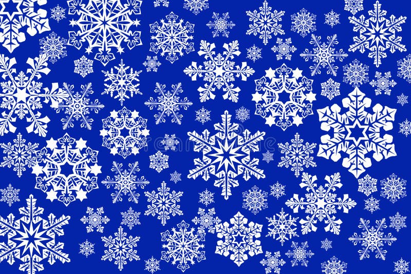 White Snowflakes on an Abstract Blue Background Stock Illustration ...