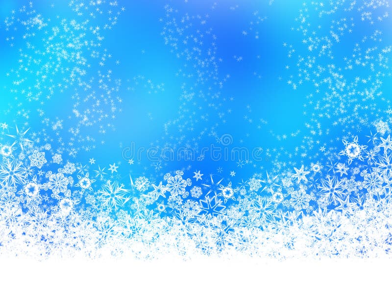 White Snowflakes on Blue Background Stock Illustration - Illustration ...
