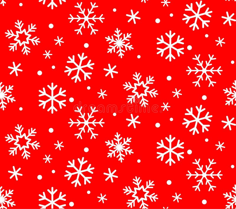 White Snowflakes on Red Background Seamless Pattern for Continuous Replicate. Stock Vector ...