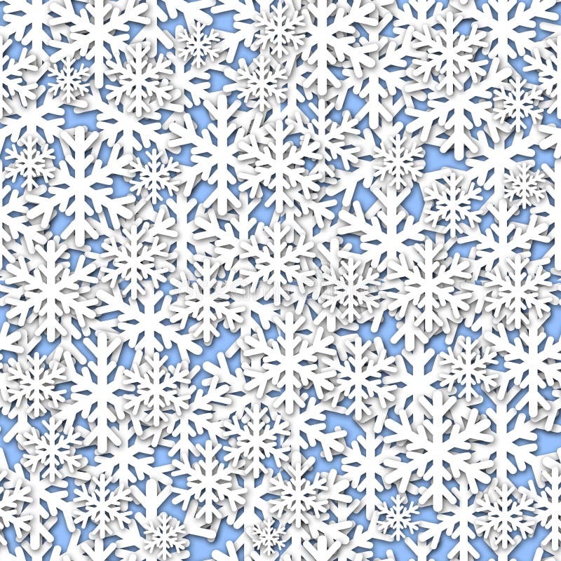 White Snowflakes Seamless Tile on Blue Background Stock Illustration ...