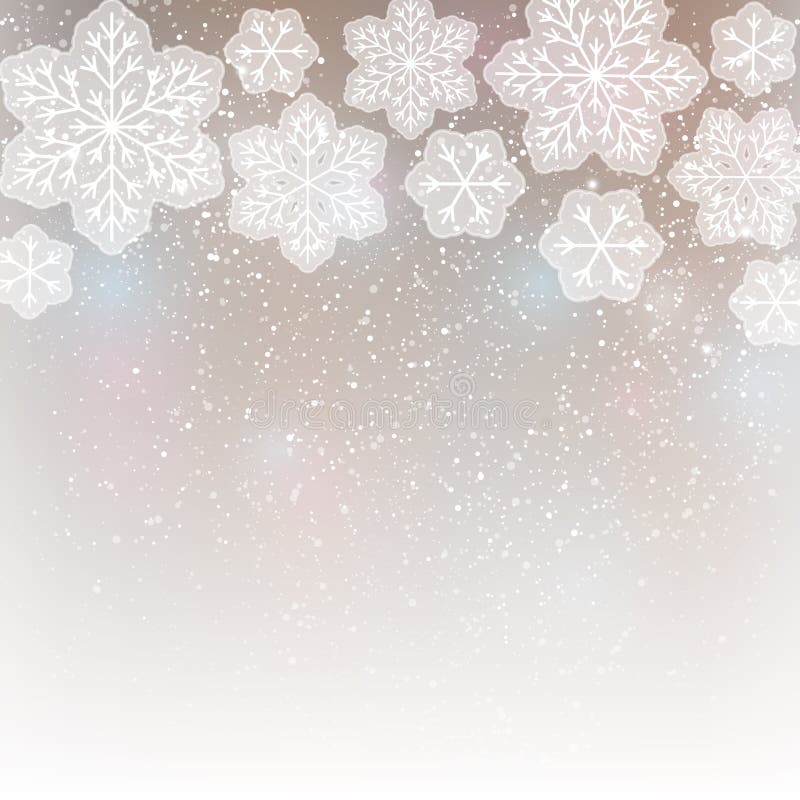 White Snowflakes on Silver Background Stock Vector - Illustration of ...
