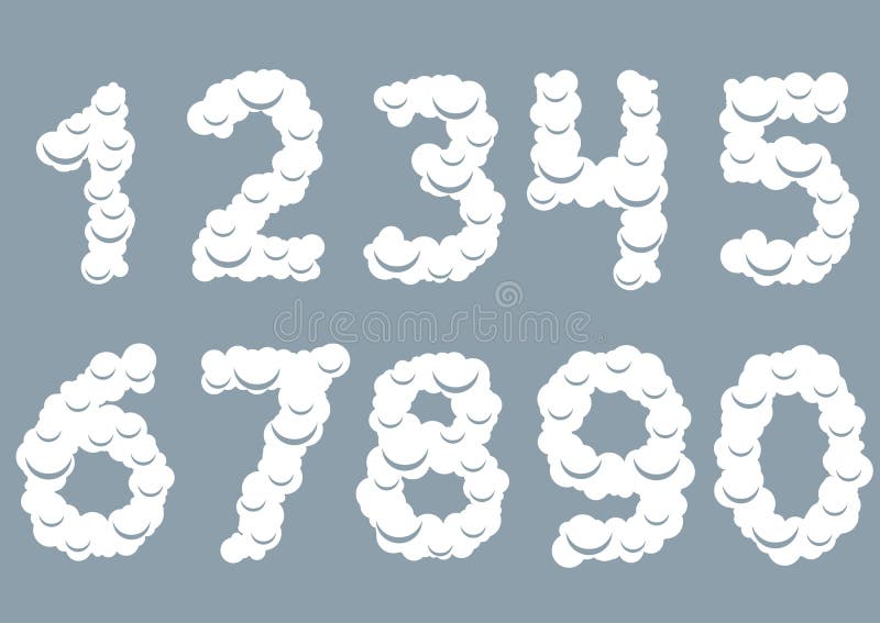 White Snowy numbers stock vector. Illustration of style - 77394844