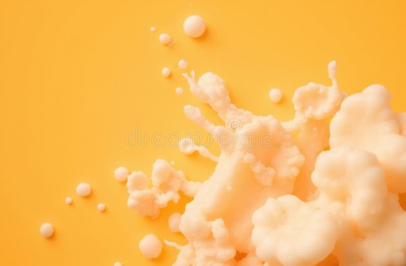 White Soap Suds and Bubbles on Orange Background 6-1-2025 Stock ...