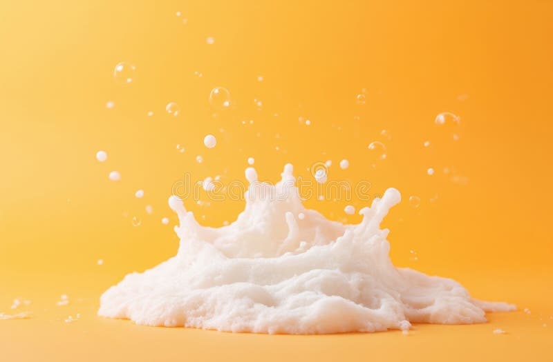 White Soap Suds and Bubbles on Orange Background 6-1-2025 Stock ...