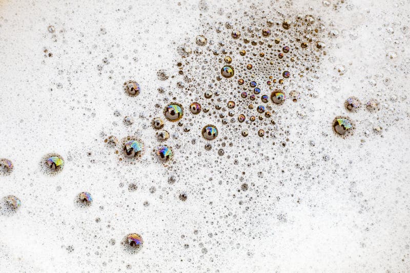 White Soapy Natural Background with Bubbles, Horizontal Stock Photo ...