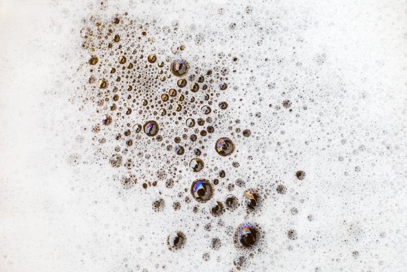 White Soapy Natural Background with Bubbles, Horizontal Stock Photo ...