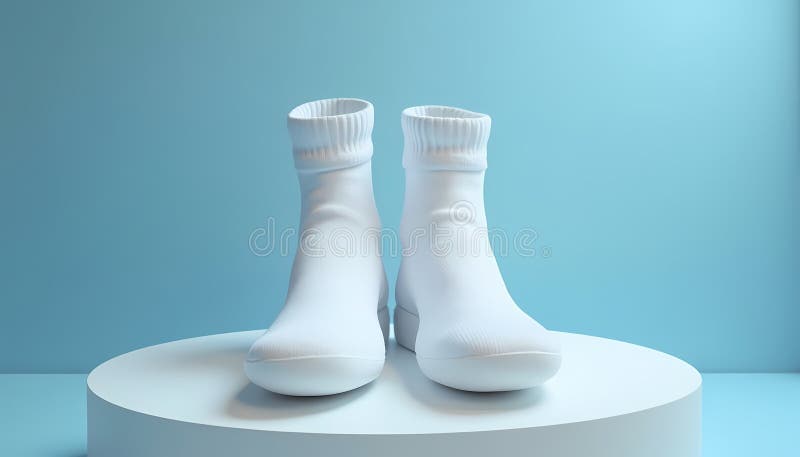 Minimalist White Sock Boots Stock Illustration - Illustration of ...