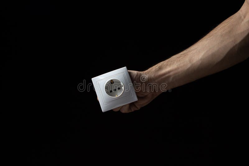 White Socket on a Black Background. Flush-mounted White Socket Stock ...