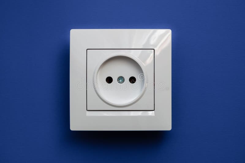 White Socket on .blue Background Stock Image - Image of installation ...