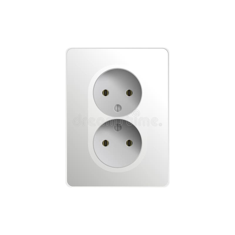 White Socket Isolated on a White Background. Realistic White Socket ...