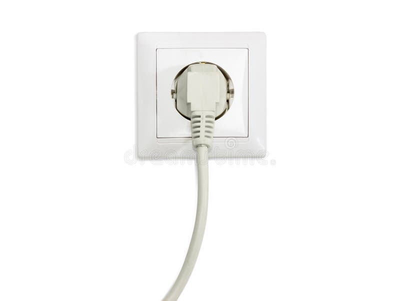White Socket Outlet with Connected Corresponding Power Plug Stock Photo ...
