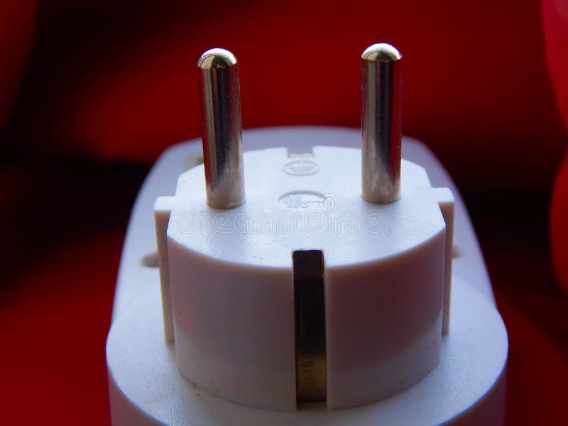 White Socket Wall Plug on Red Background Stock Image - Image of indoors ...